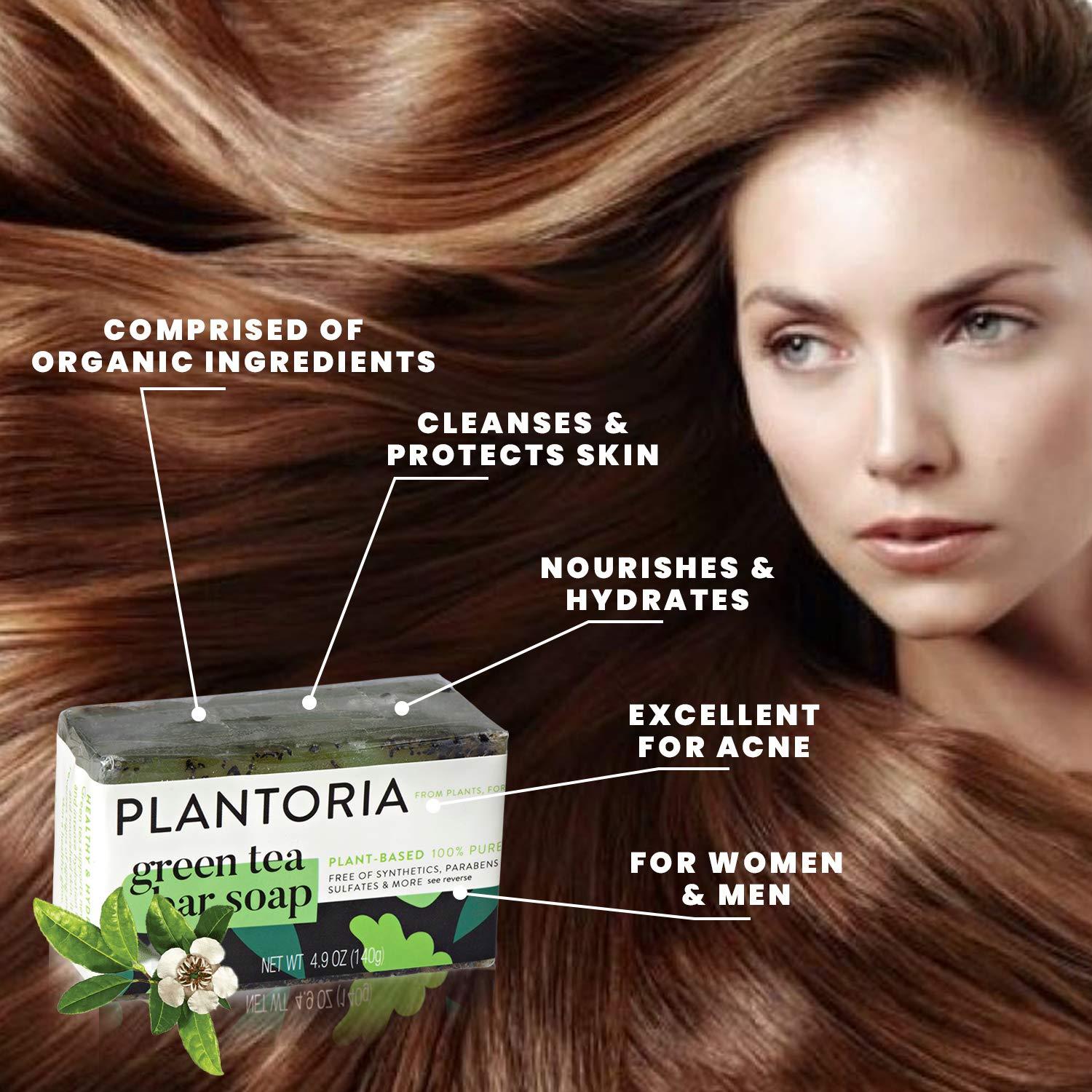 Plantoria Green Tea Natural Soap Bar | Anti Aging & Antioxidant Rich ...