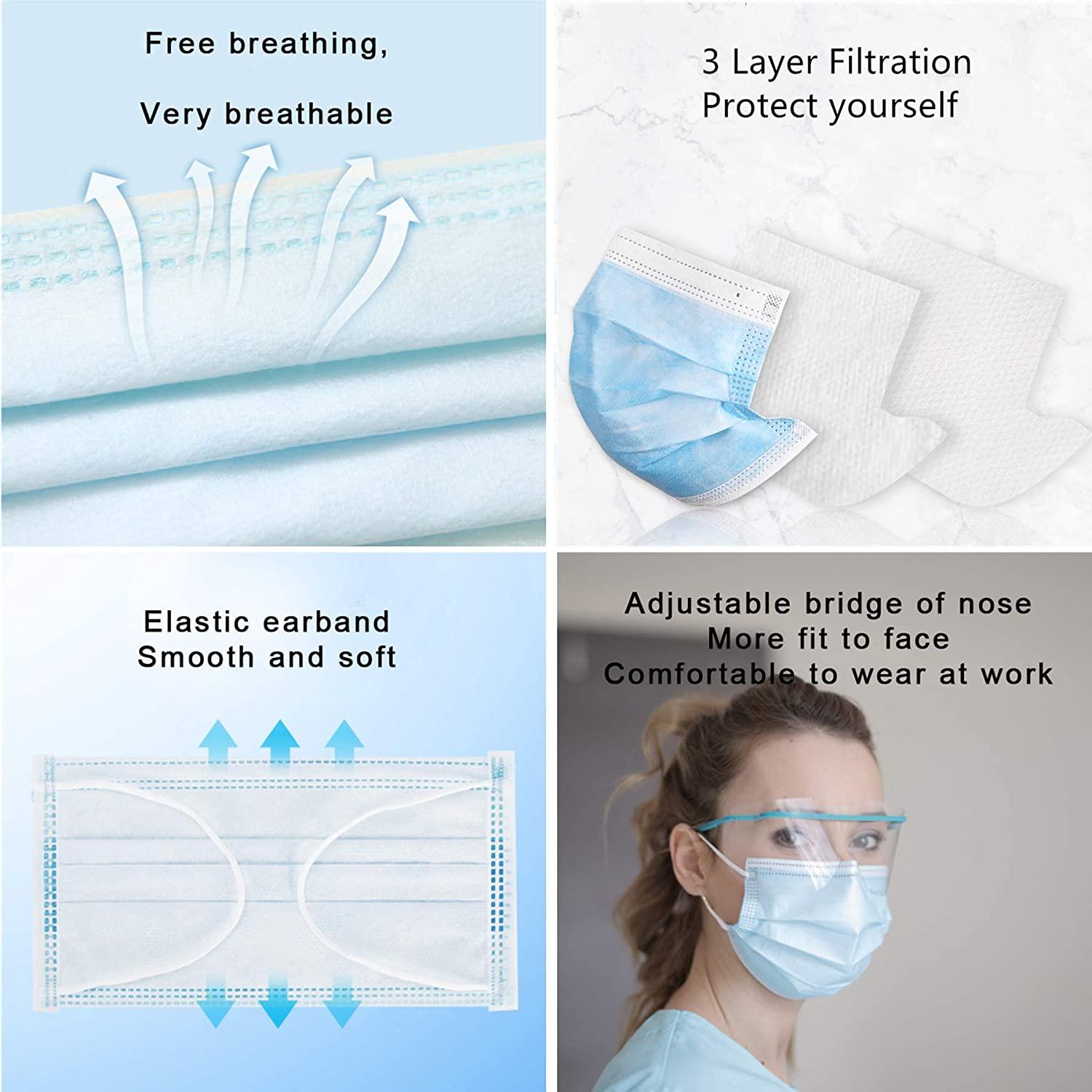 mystcare Disposable Face Mask 50 Pack - Individually Wrapped for Adult ...