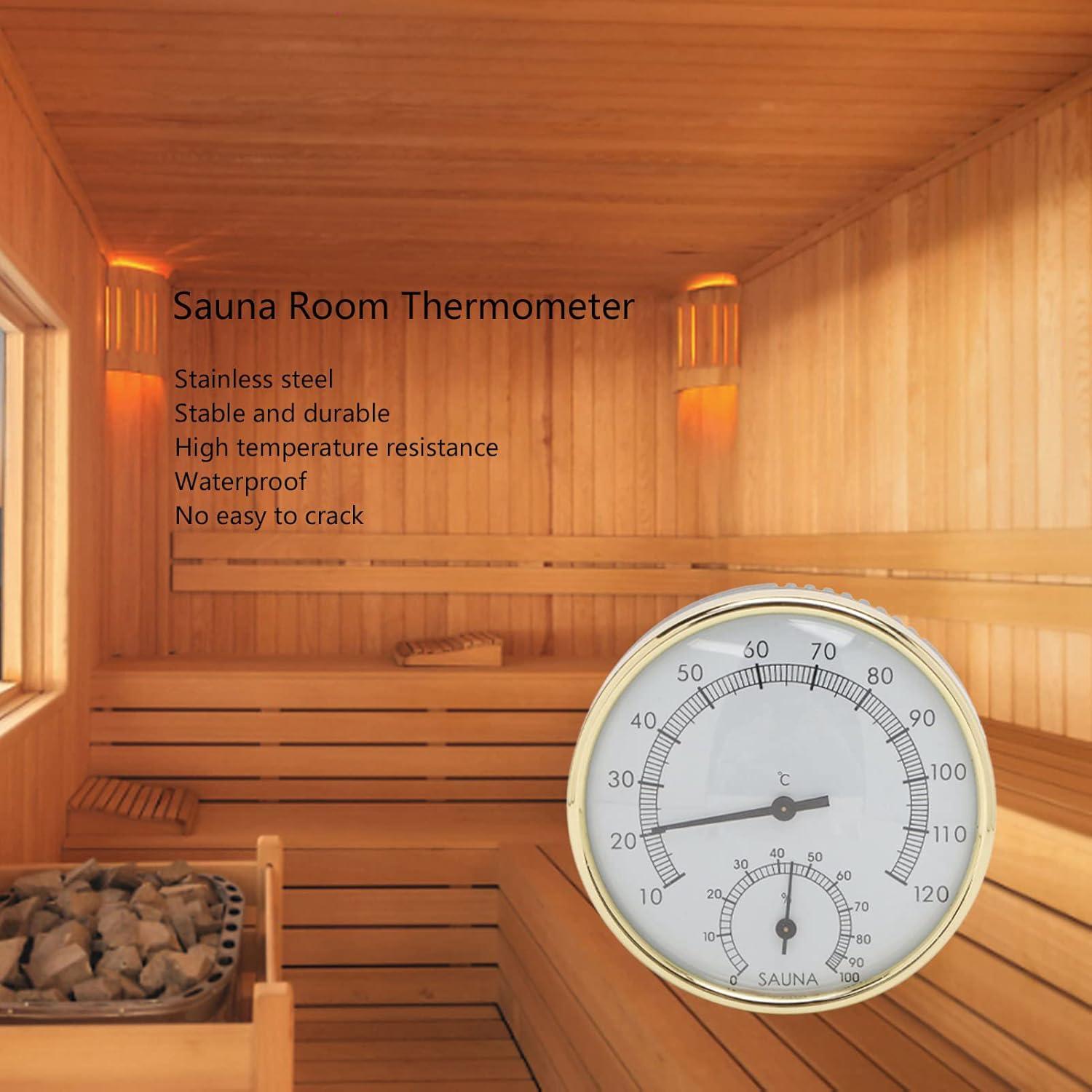 Premium Stainless Steel Sauna Thermometer & Hygrometer - Wall-Mounted Sauna Oven Accessories ...