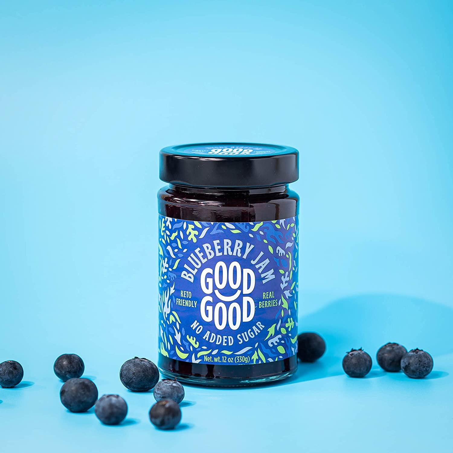 Good Good Assorted No Added Sugar Keto-Friendly Jams 3 Pack - Blueberry ...