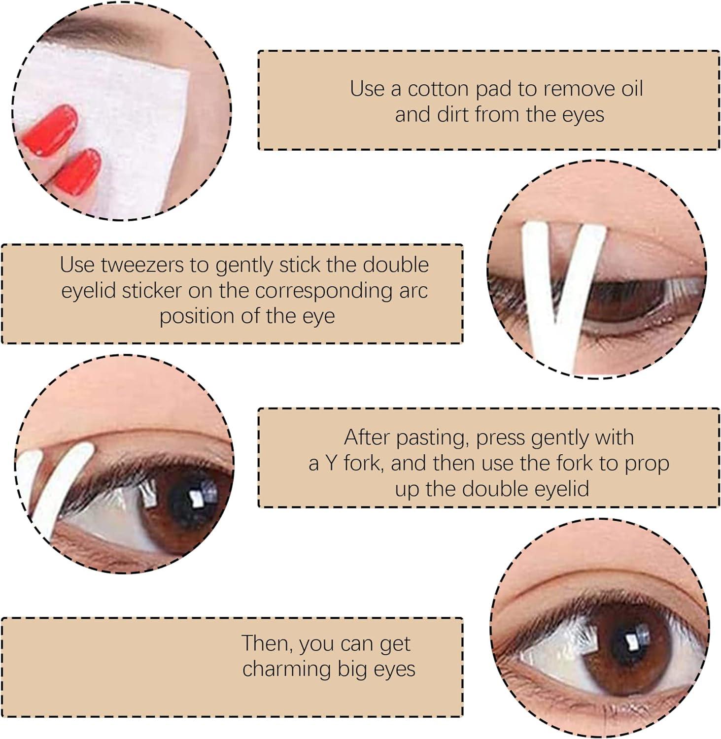 Invisible Double Eyelid Tape Set for Natural Look | 600Pcs Eyelid Lift Strips with Lace Mesh ...