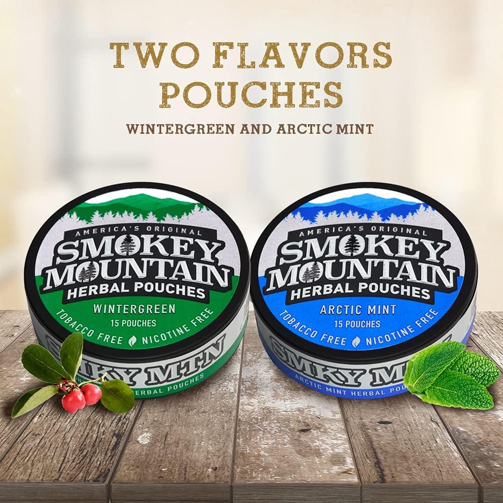 Nicotine-Free Smokey Mountain Pouches - Wintergreen Flavor - 10 Cans ...