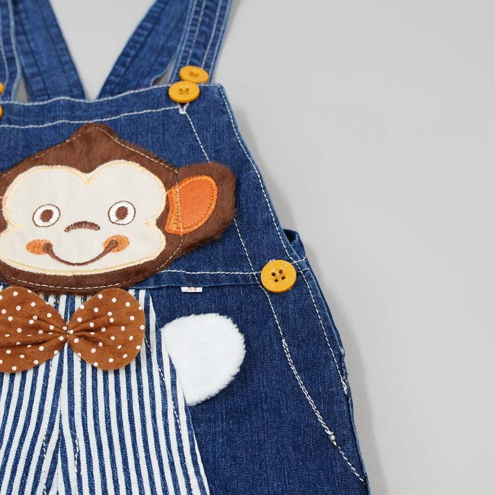 KIDSCOOL SPACE Baby Girl Jean Overalls with 3D Bunny, Toddler Denim ...