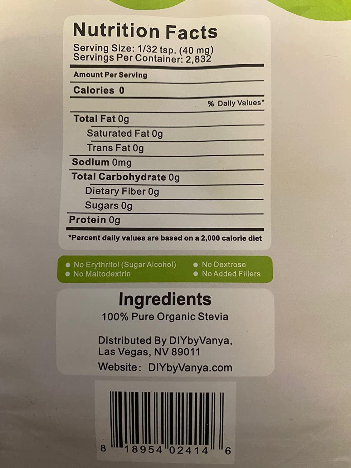 100% Pure Stevia Powder - Keto & Vegan Friendly - No Fillers or ...