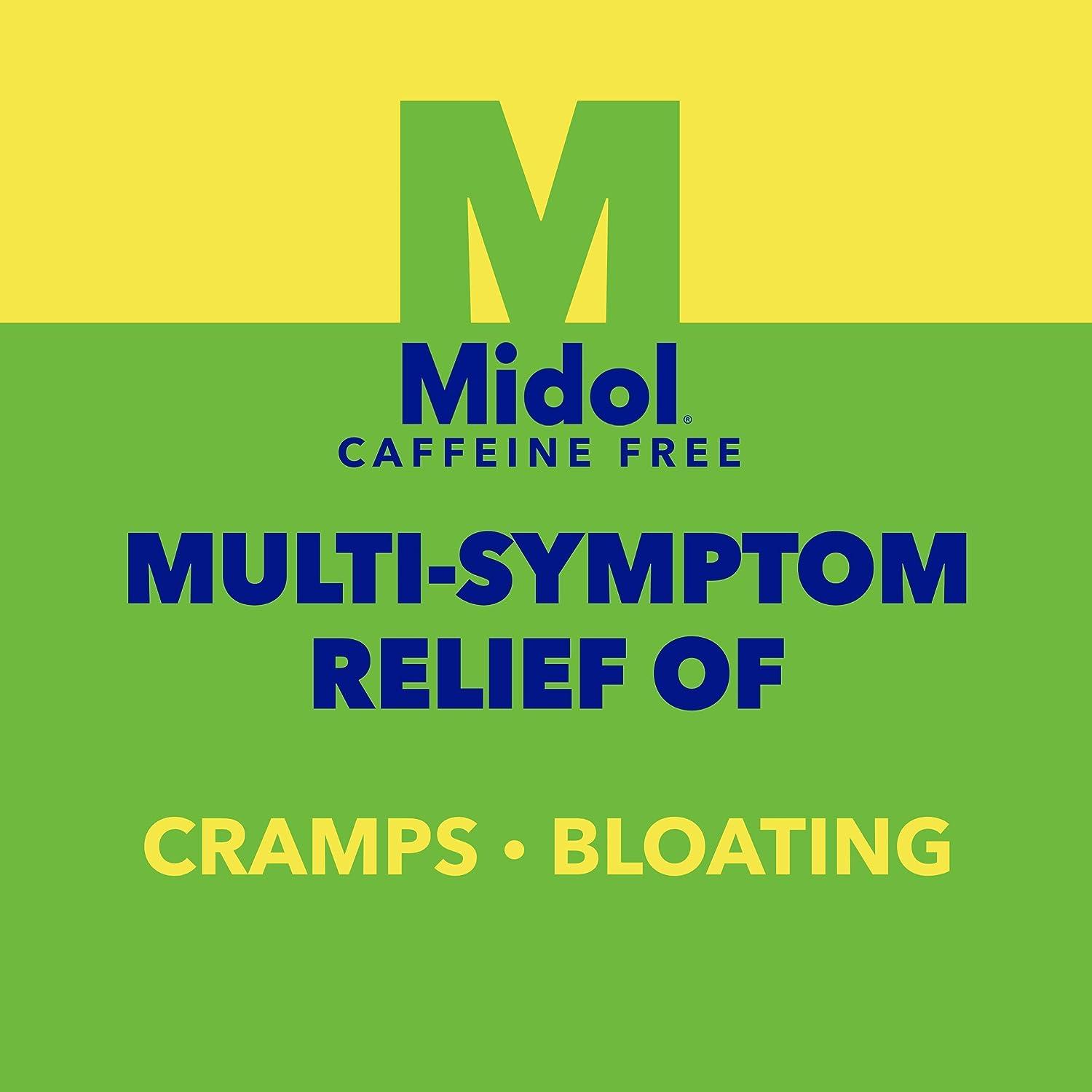 Midol Caffeine Free Caplets - Menstrual Period Symptoms Relief for ...