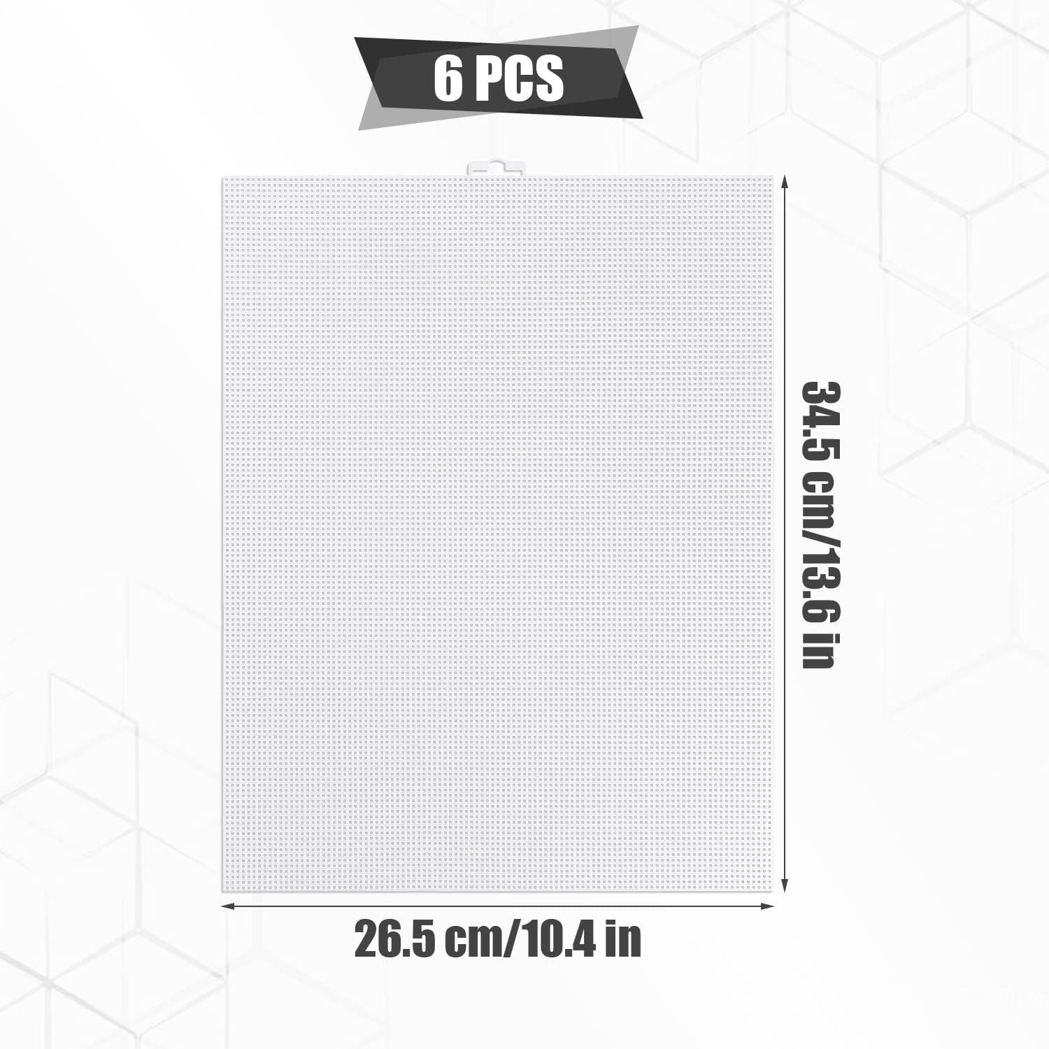 6pcs Clear Plastic Mesh Canvas Sheets for Embroidery & Cross Stitch ...