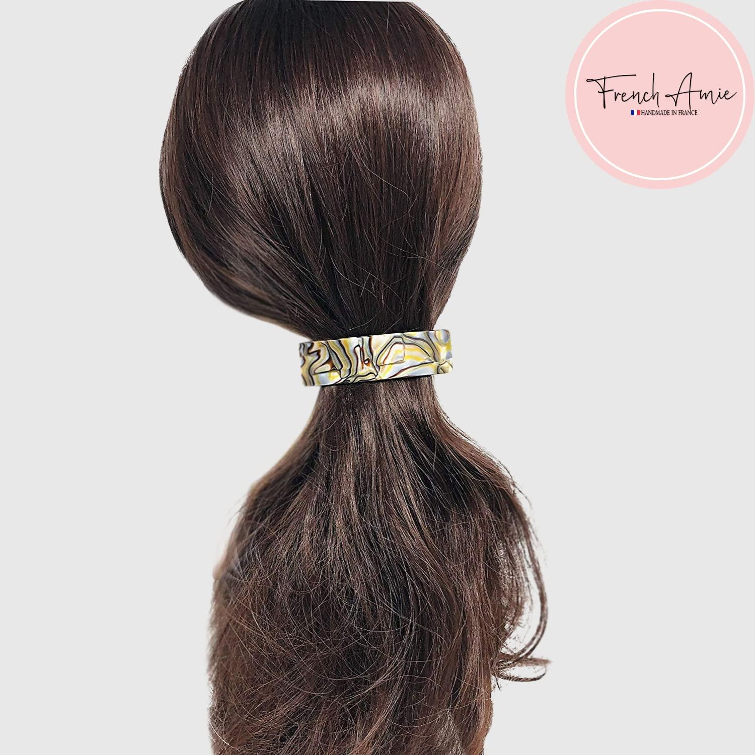 French Amie Onyx 1 Wide Celluloid Handmade Hair Clip Barrette - Elegant ...