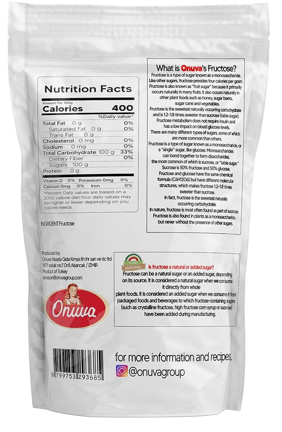 Onuva Fructose Powder 2.2lb (1kg) - Digestion Supplement & Keto Sugar ...