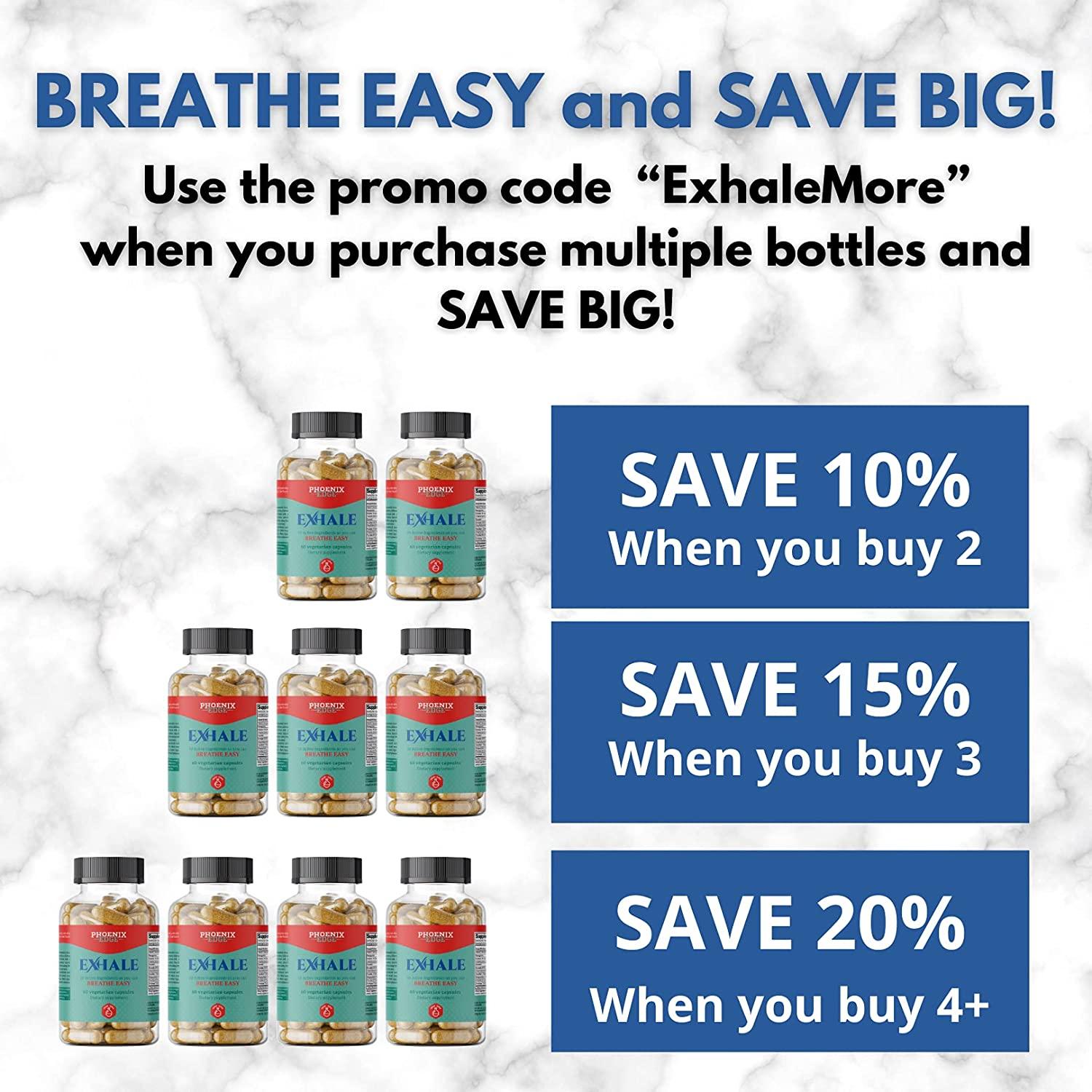 Exhale Lung Support Supplement | Lung Cleanse for Smokers | Clears Lungs & Improves Respiratory ...