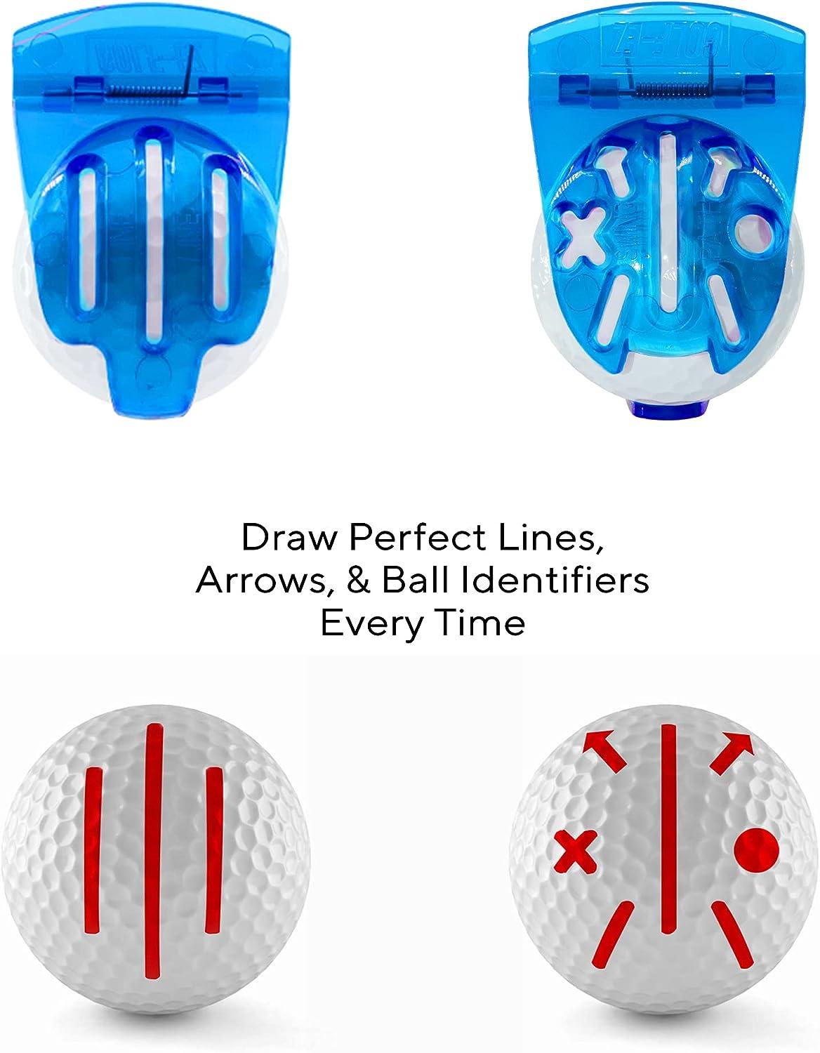 Golf-EZ TRI-LINE Golf Ball Alignment Kit with Hat Clip Ball Marker and ...