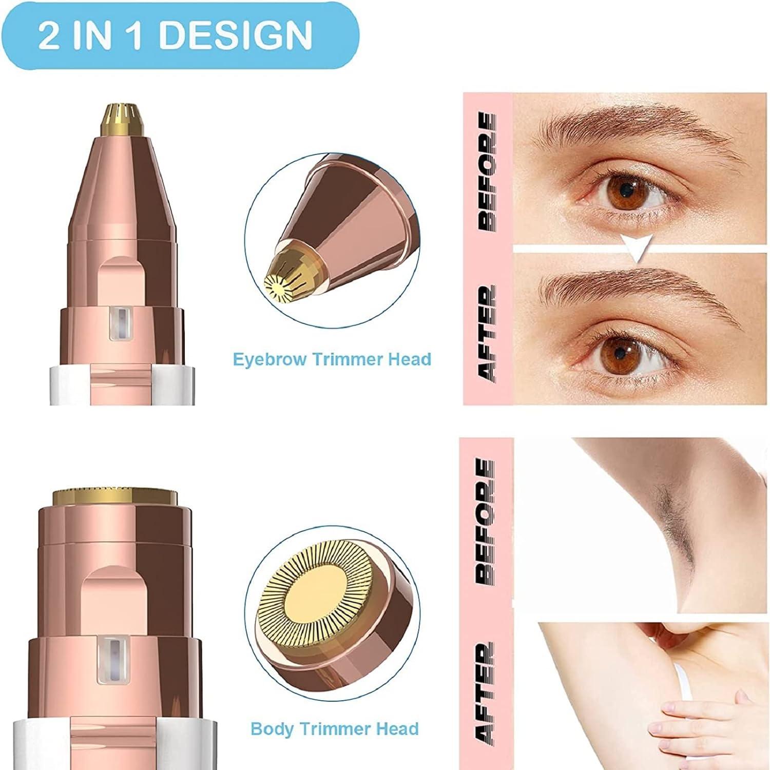 2 in 1 Facial Hair Remover for Women - Rechargeable Trimmer for ...