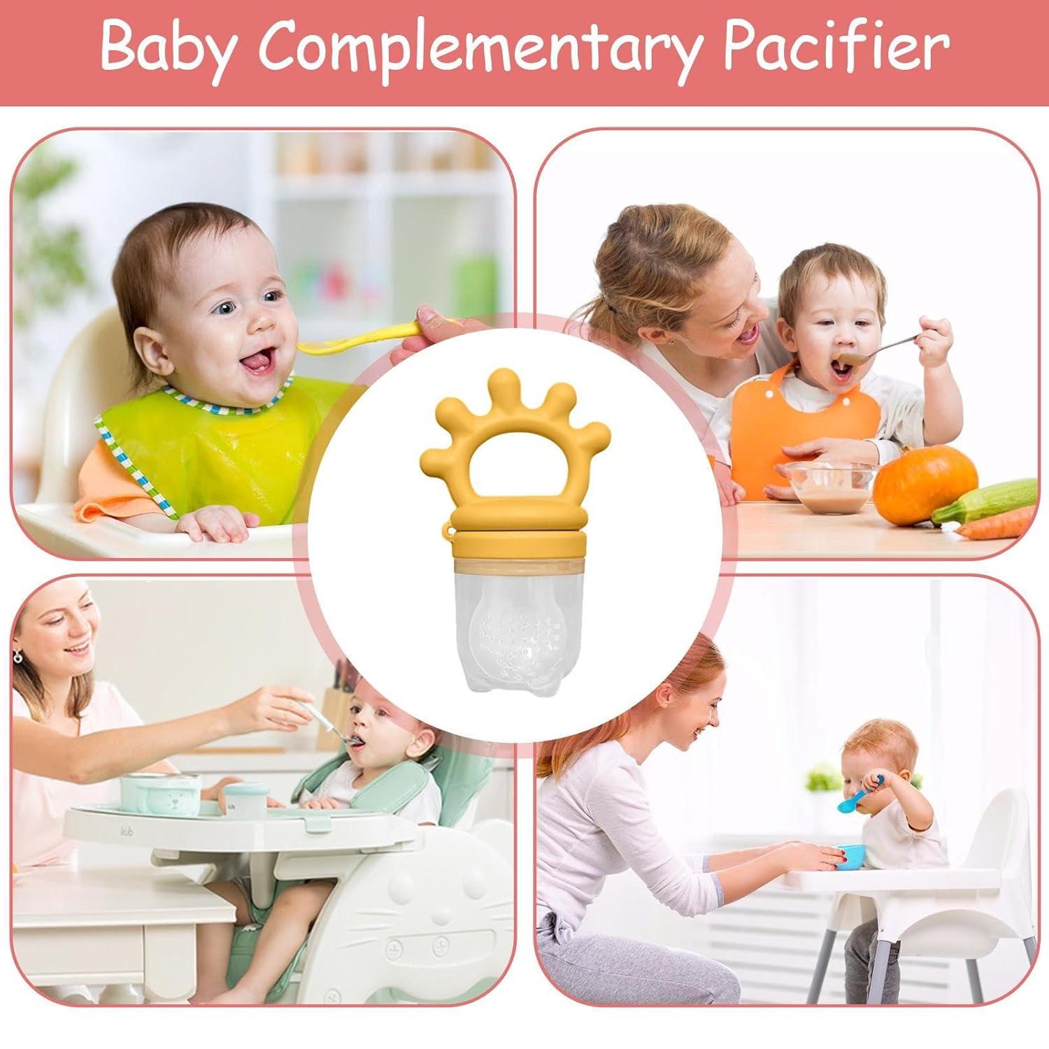 Silicone Baby Fruit Feeder & Soothing Pacifier | Reusable Gummy Ring ...
