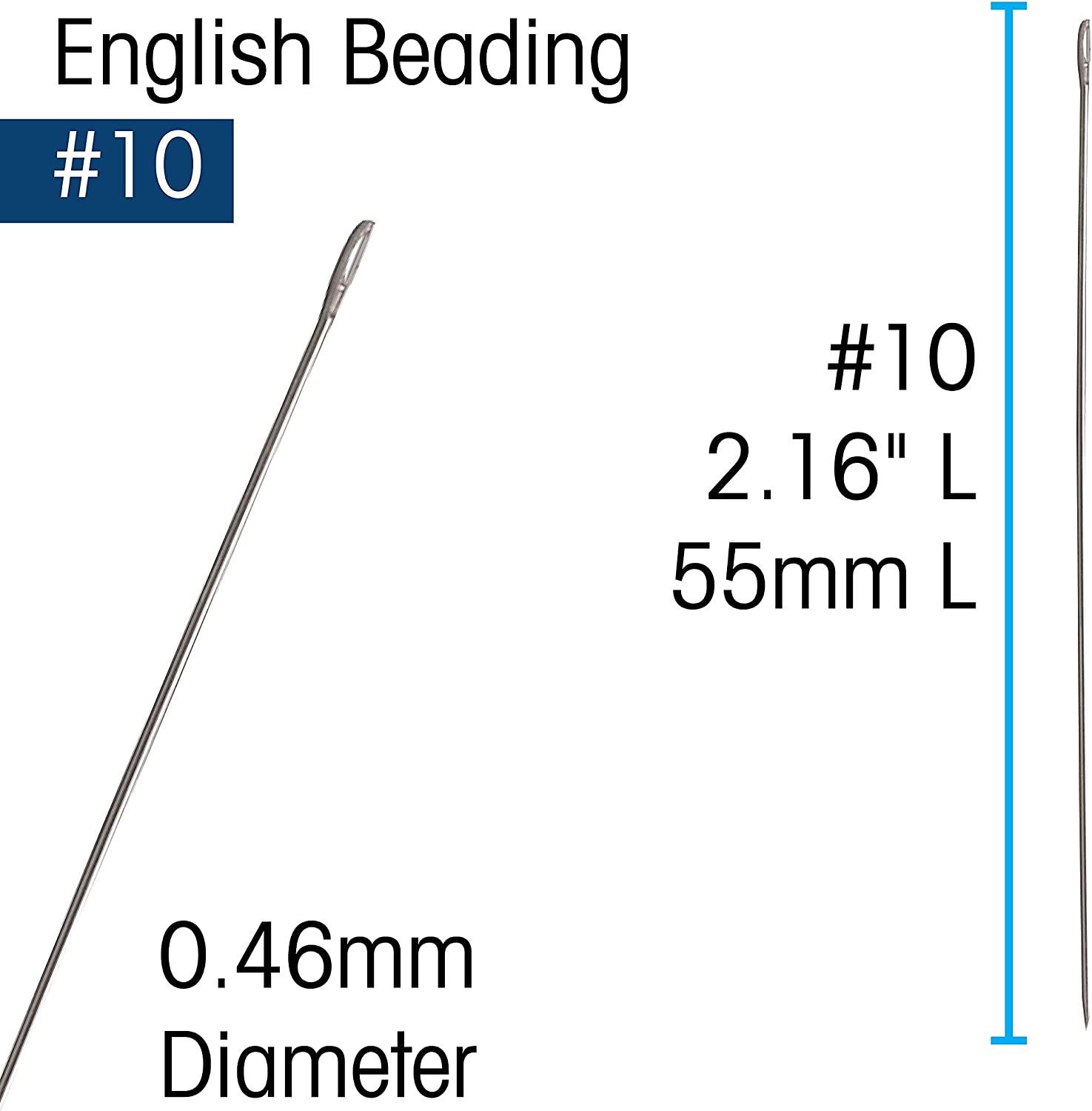 The Beadsmith English Beading Needles Size 10 - 4 Needles per Card ...