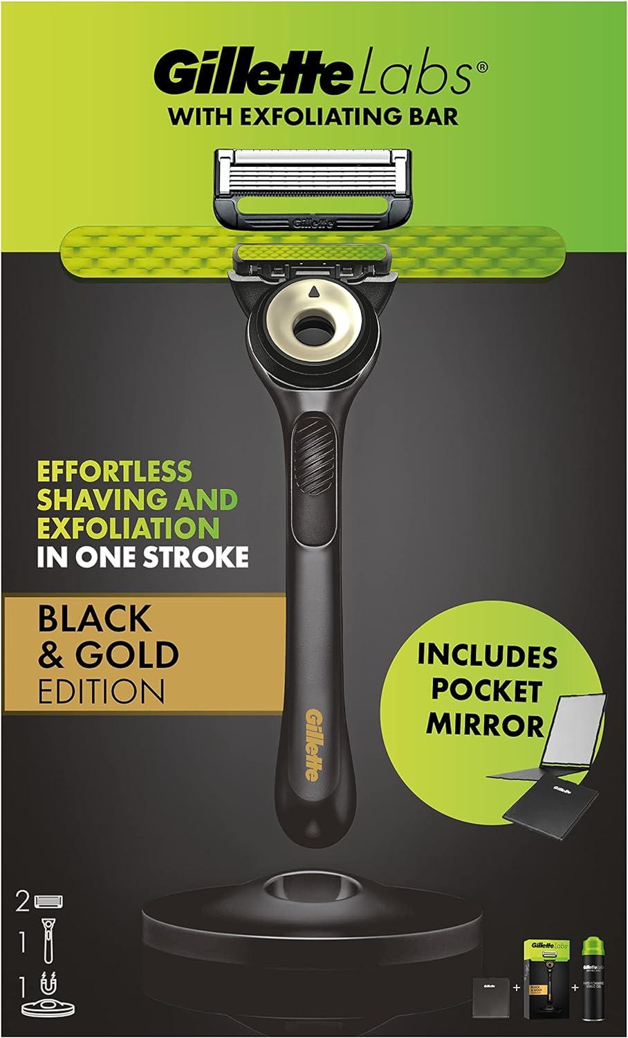 GilletteLabs Men's Razor Gift Set with Exfoliating Bar - Includes 2 ...