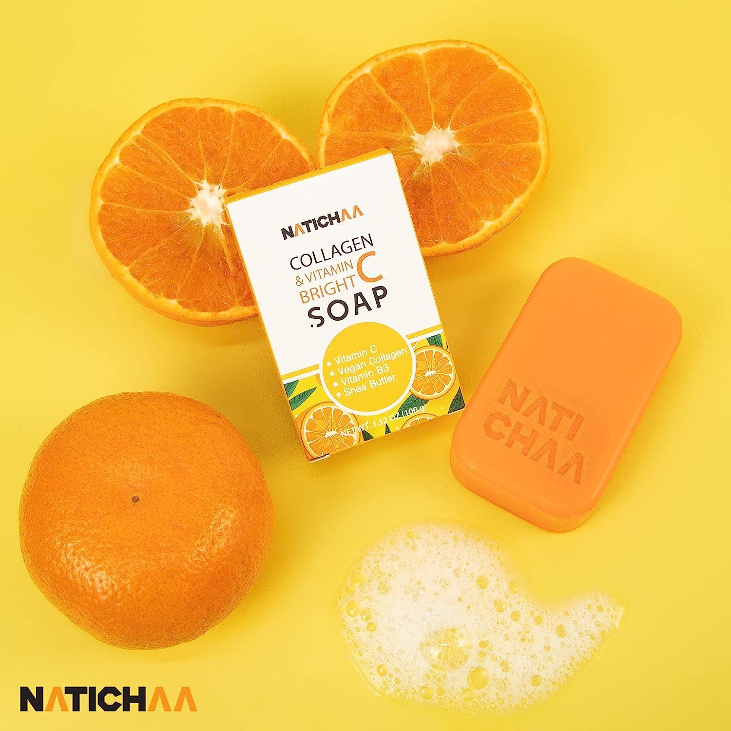 Buy NATICHAA Collagen & Vitamin C Brightening Soap - Moisturizing, Dark ...