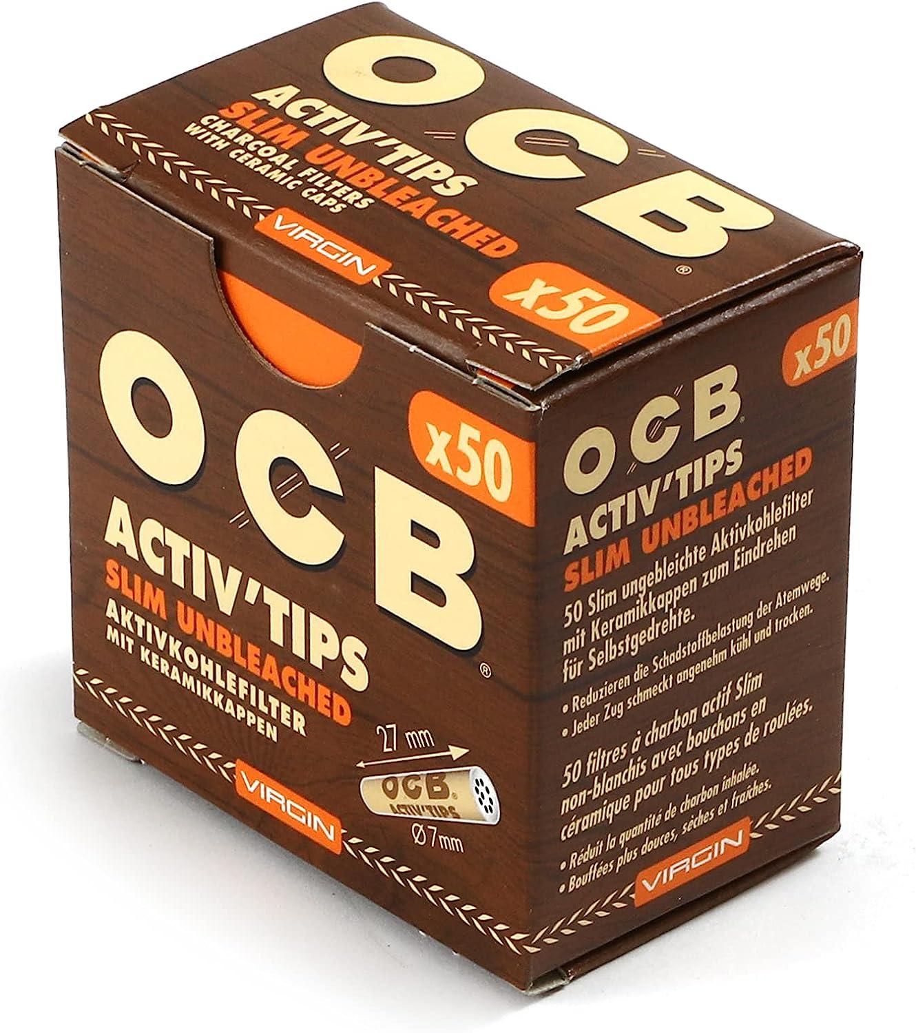 OCB Virgin Slim 7mm Activated Charcoal Filters - ACTIV'TIPS with ...