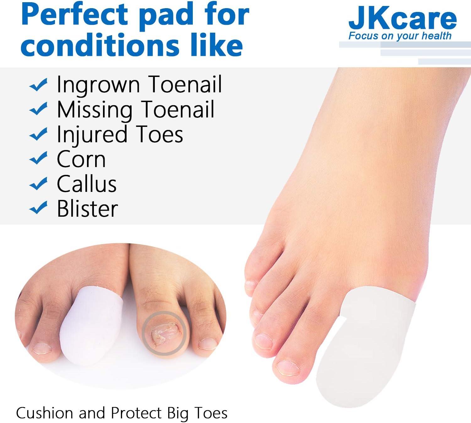 JKcare 10 Pack Big Toe Caps Protectors - Gel Covers for Corns, Calluses ...