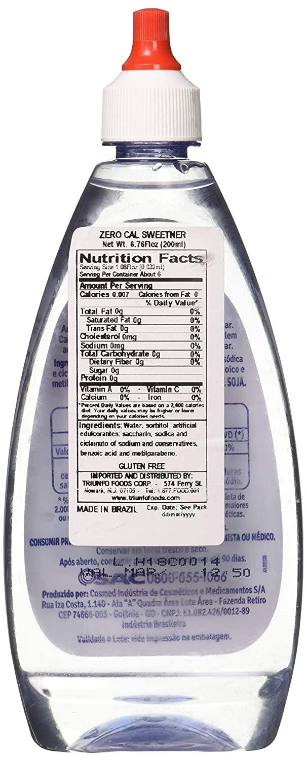 Zero Cal Sweetener Drops 6.6oz - 200ml Liquid Diet Sweetener - Pack of ...