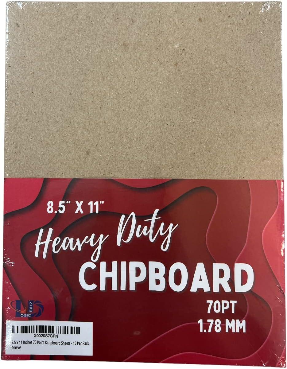 8.5x11 Inches 70 Point Kraft Chipboard Sheets - Pack of 15 | Heavy Duty ...
