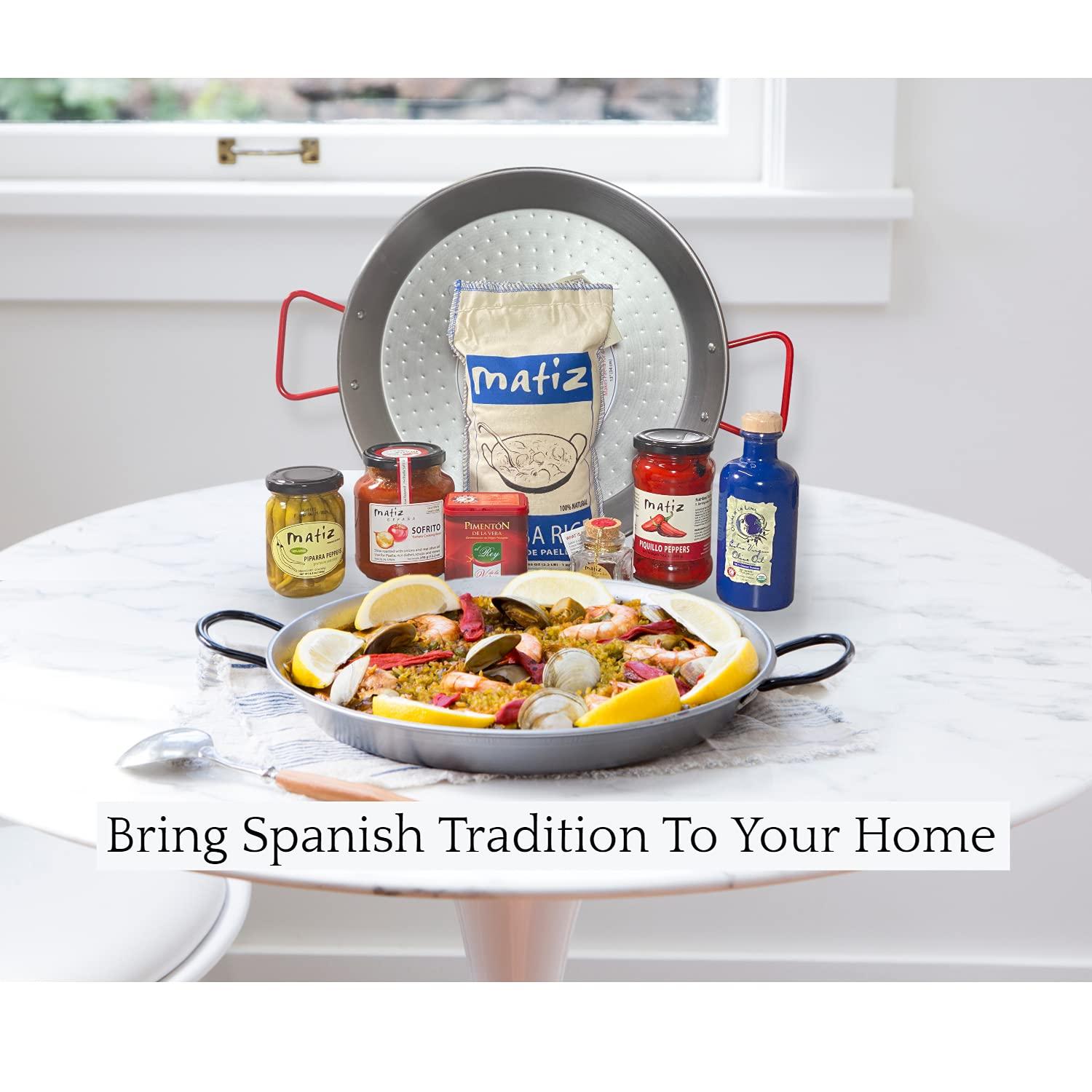 Matiz Espa a Deluxe Paella Kit with Traditional Pan - Authentic Ingredients