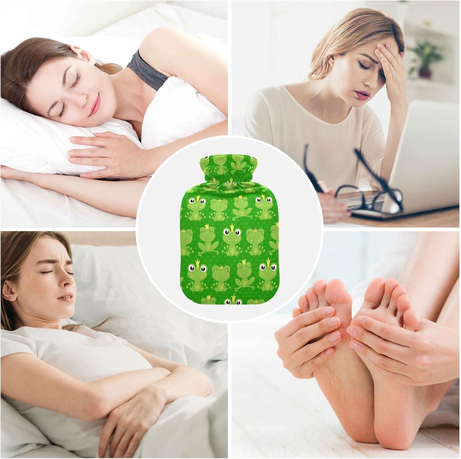 Hot Water Bottles with Frog Cover - 2L Pain Relief & Warmth for Cramps ...