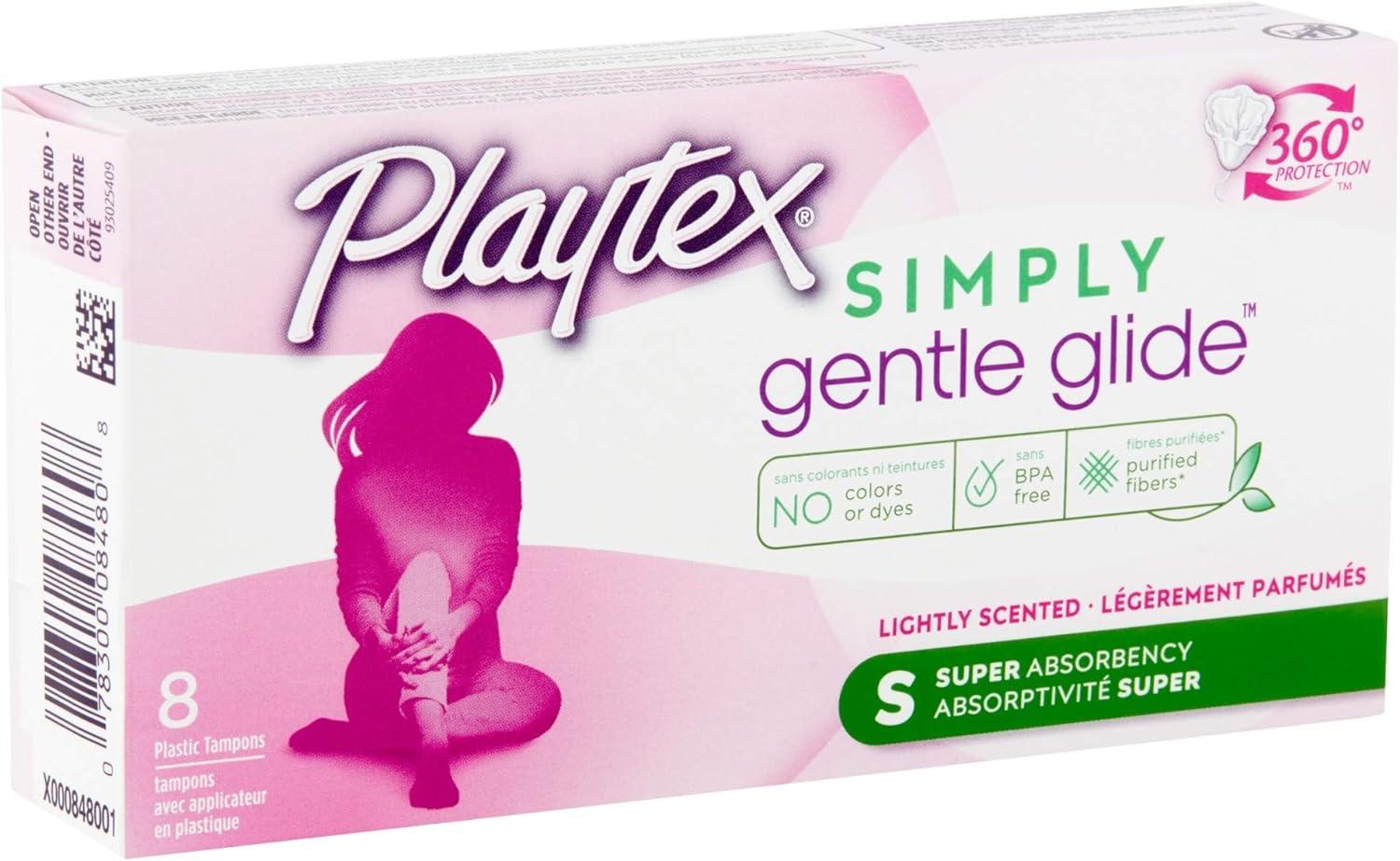 Playtex Gentle Glide Super Absorbency Tampons 8-Count - Effective ...