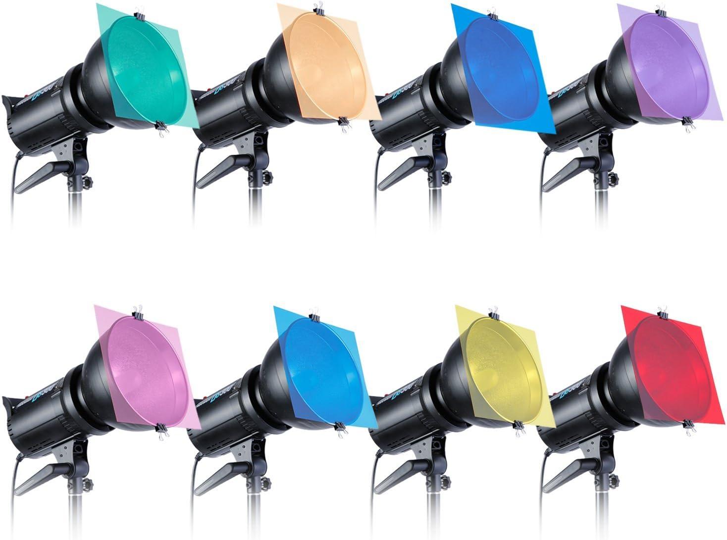 Neewer 12x12 inches 8-Pack Transparent Color Correction Lighting Gel ...