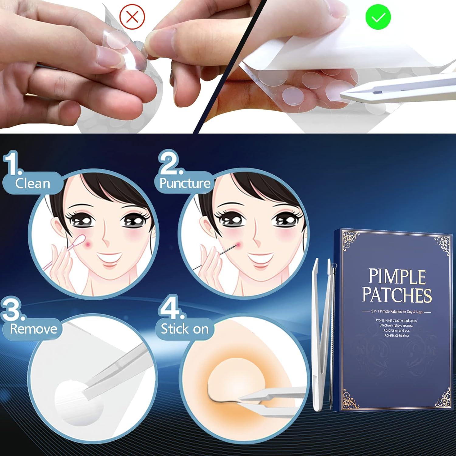 252 PCs Sugelary Pimple Patch 2-in-1 Invisible Hydrocolloid Pimple ...