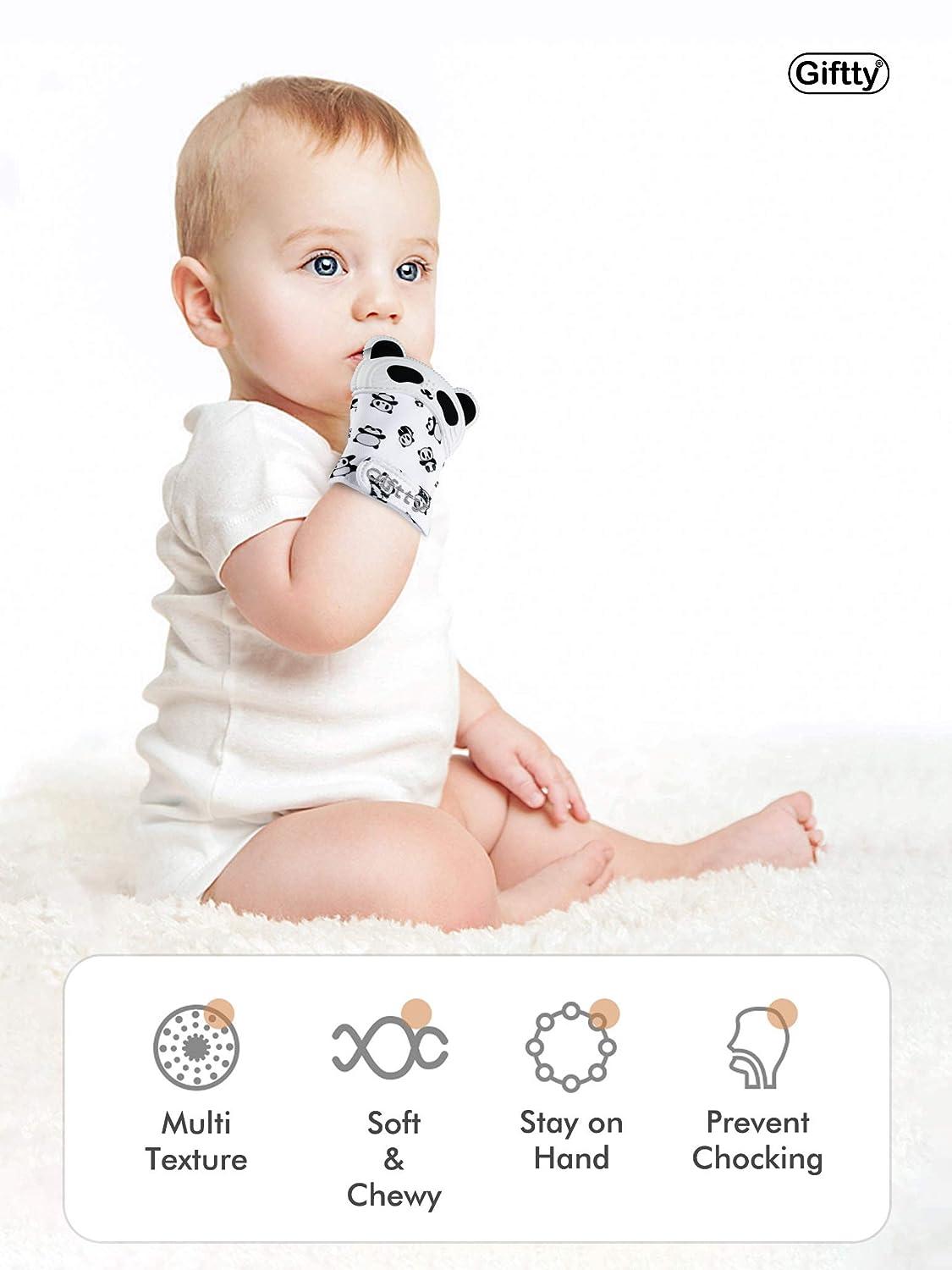 Panda Hand Teething Mitten: Soothing Glove Teething Toy for Infants 3 ...