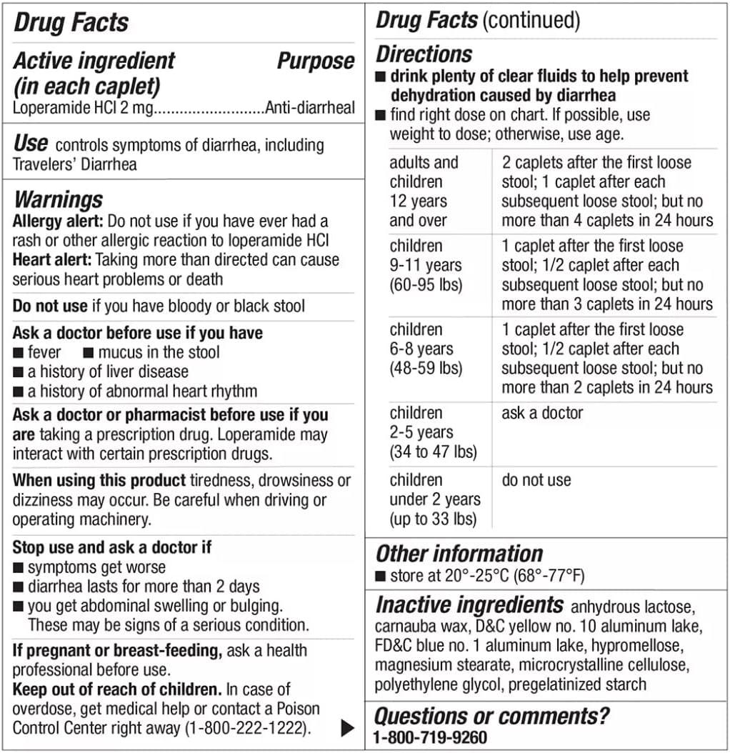 Berkley Jensen Loperamide Hydrochloride Anti-Diarrheal Tablets 24 ct ...