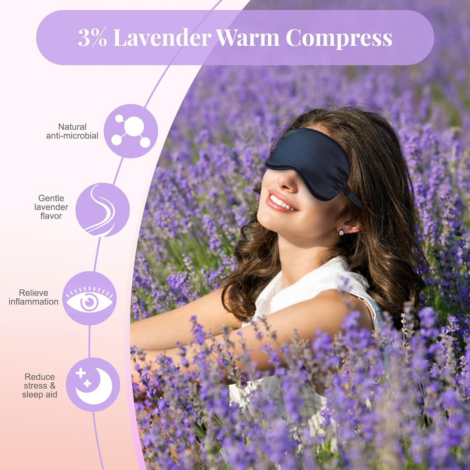 2 Pack 3D Contoured Eye Mask + 2 Pack Warm Compress for Eyes ...