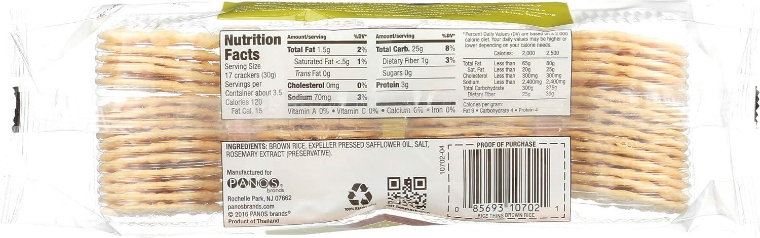 SESMARK Brown Rice Thins 3.5 OZ - Gluten-Free Healthy Snack Option ...