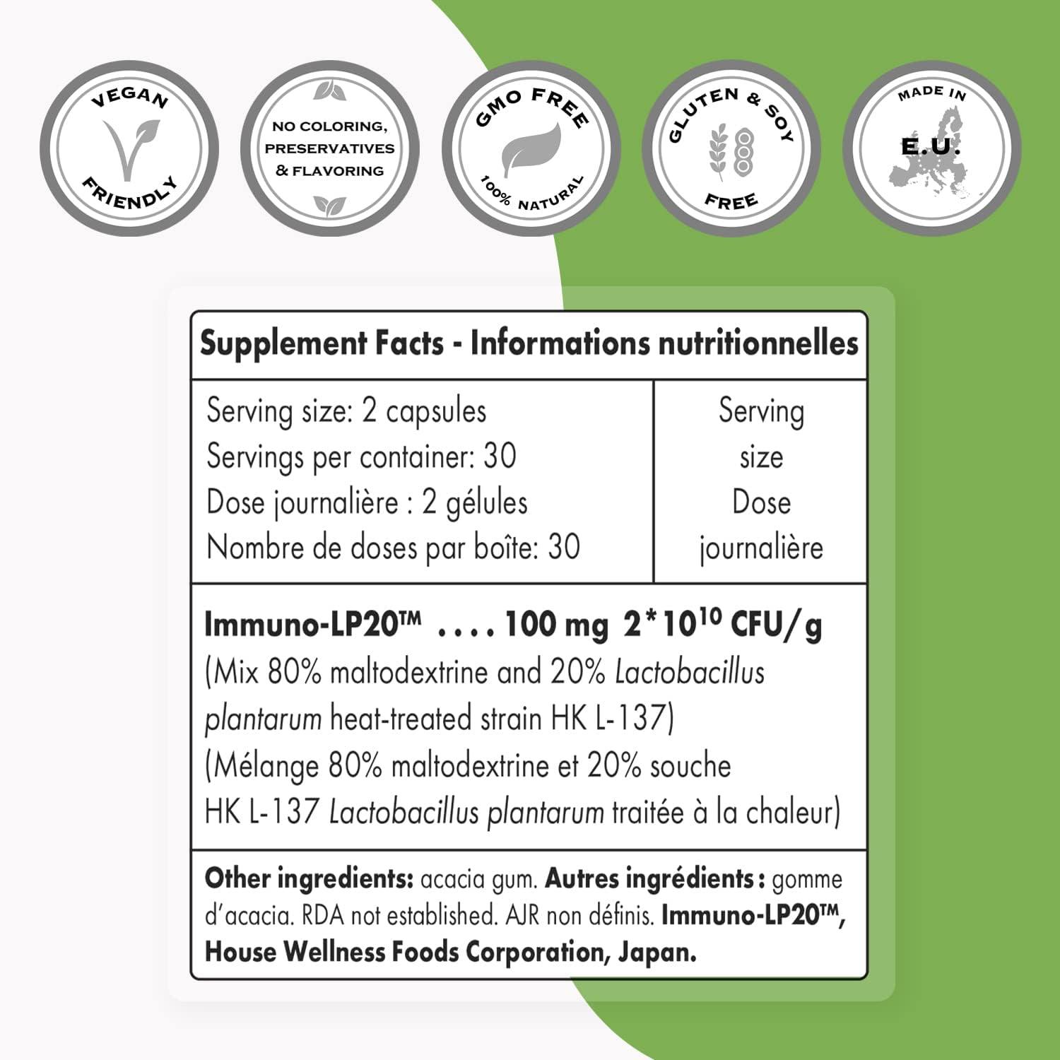 Lactobacillus Plantarum Postbiotic - Immuno-LP20 | Vegan & Gluten-Free ...