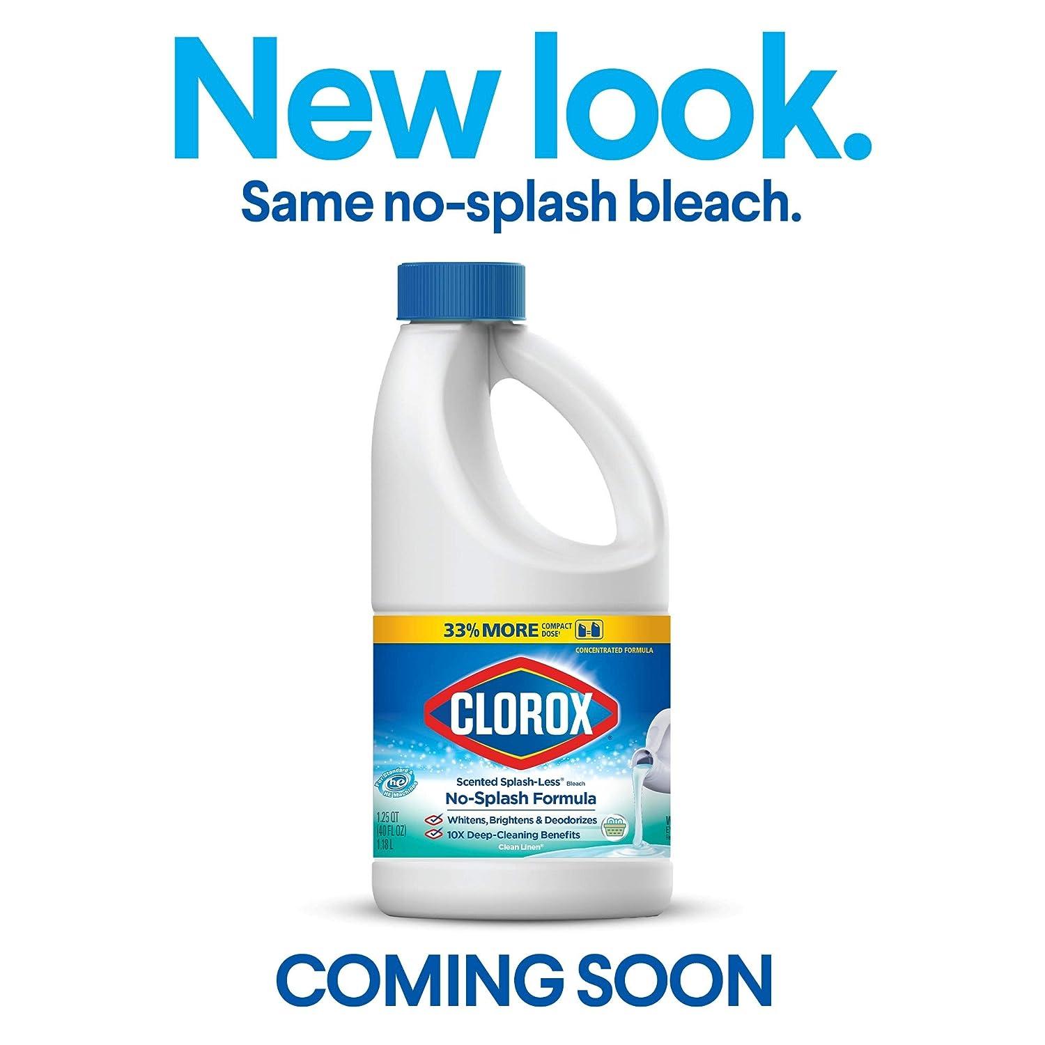 Clorox Splash-Less Bleach Clean Linen 40oz - Powerful Stain Remover ...