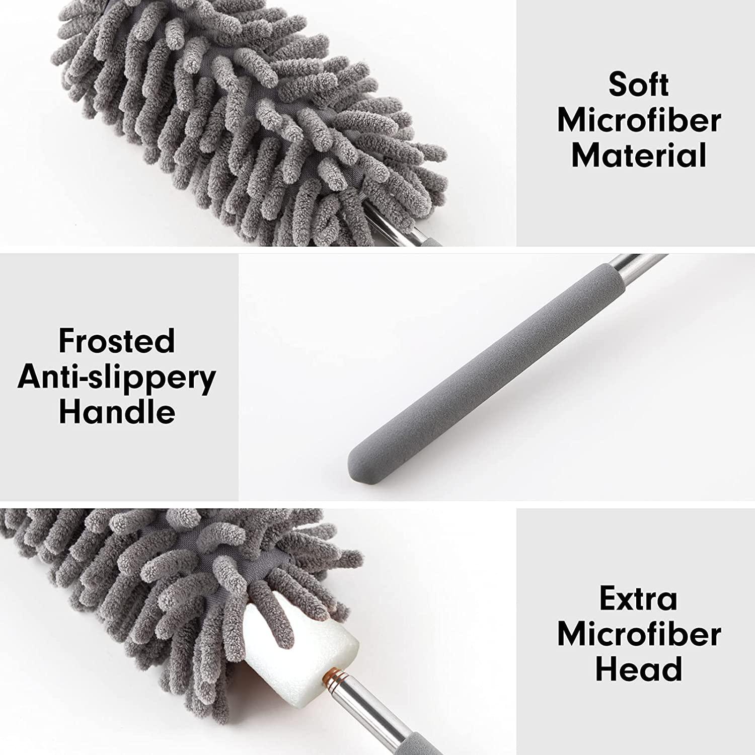 Set of 4 Durable Retractable Fly Swatters with Extending Feather Duster ...