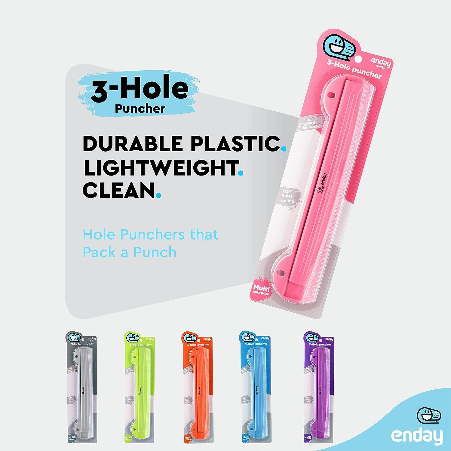 3 Hole Punch Pink Portable Hole Puncher for 3 Ring Binder 5 Sheets ...