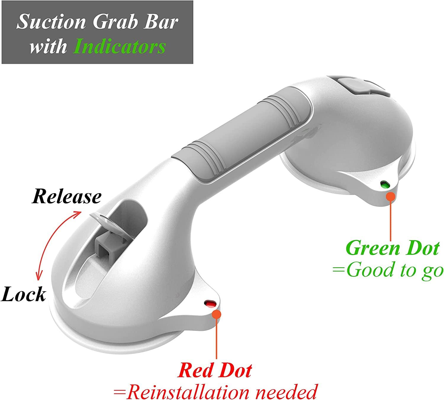 SAFETY+BEAUTY 12inches Balance Assist Bathroom Shower Handle Suction ...