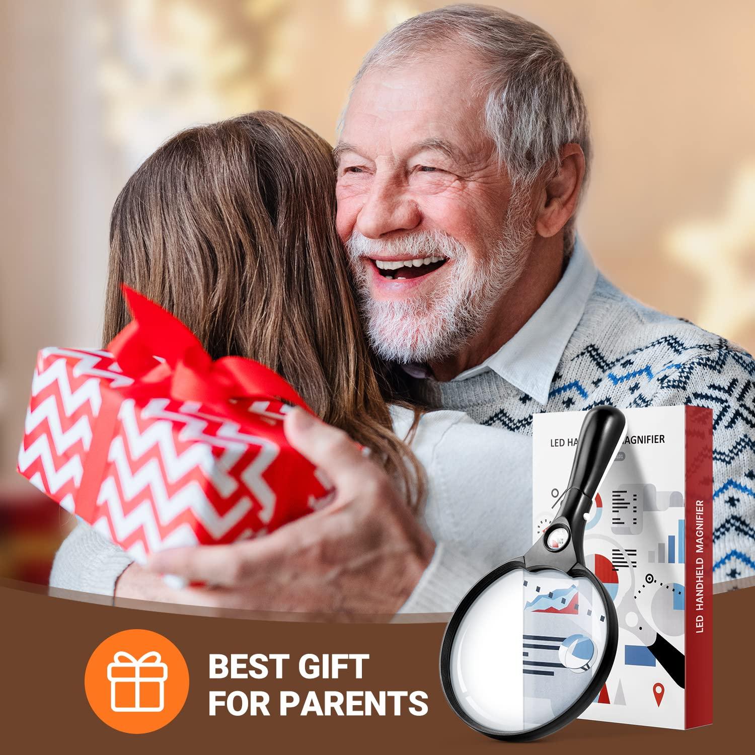 Ezona 5.5 Inch Magnifying Glass with Light - 3 Bright LED, 2X Lens, 4X ...