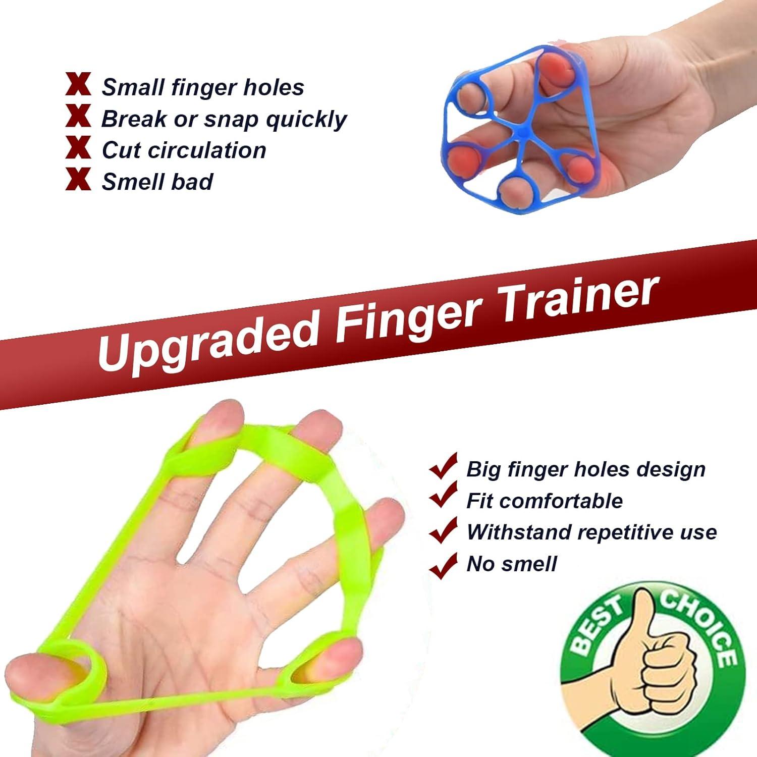 Silicone Finger Trainer 6 Pack | Finger Stretcher Rings for Strength ...