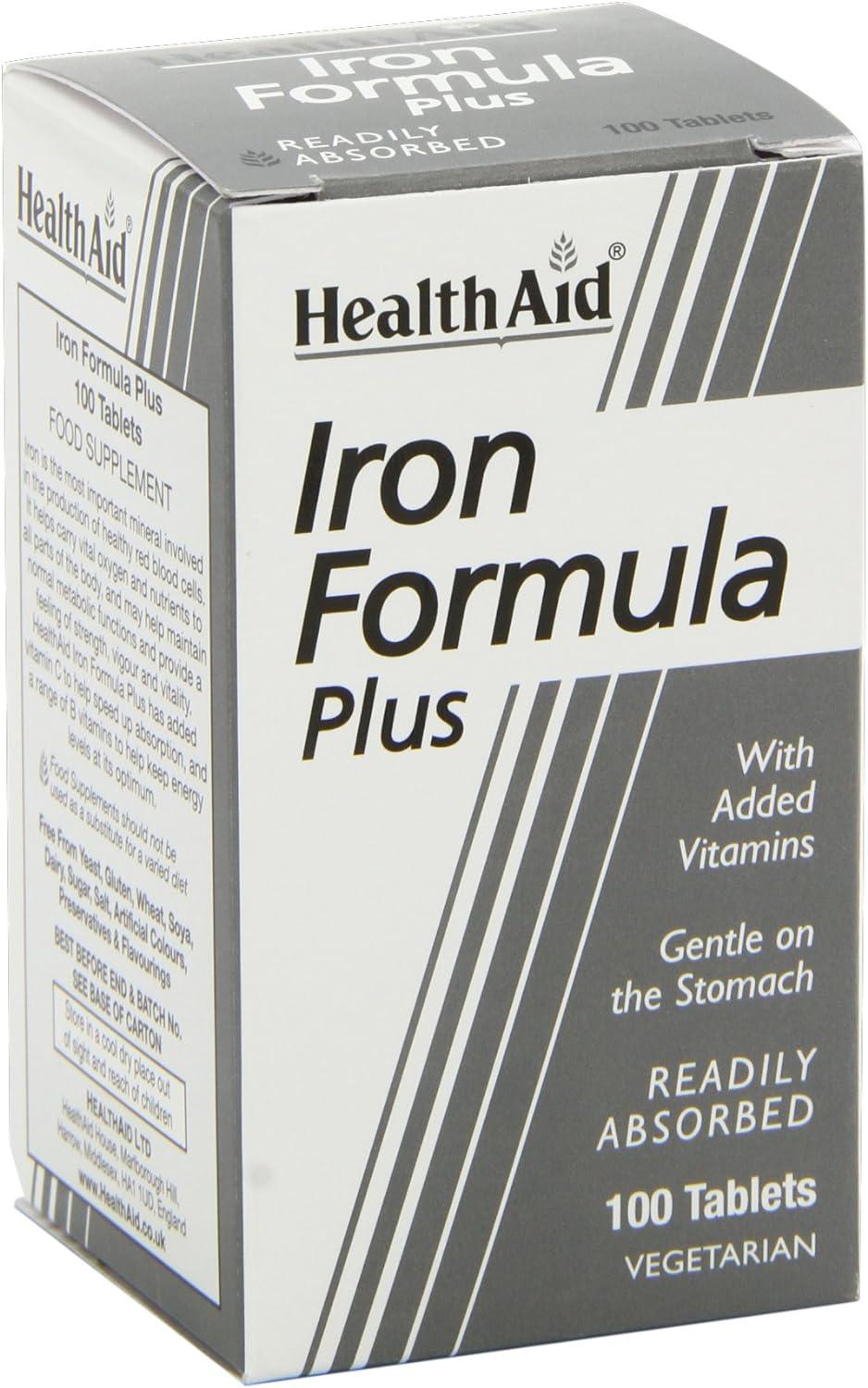 HealthAid Iron Formula Plus - 100 Vegetarian Tablets | Buy Now with ...