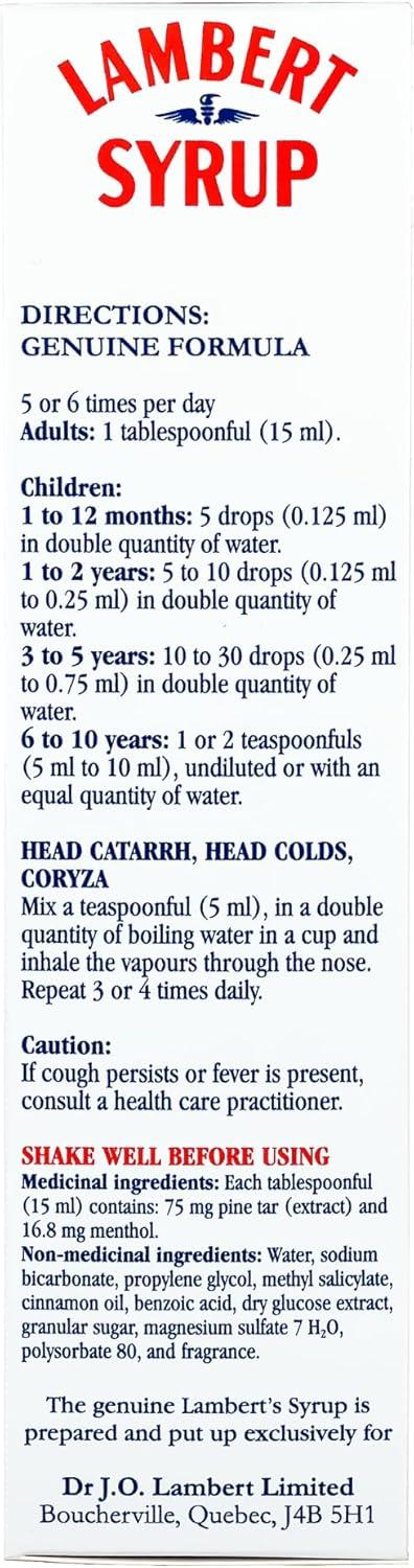 Lambert Syrup - Natural Cough Syrup - Reliefs Cough due to Colds ...