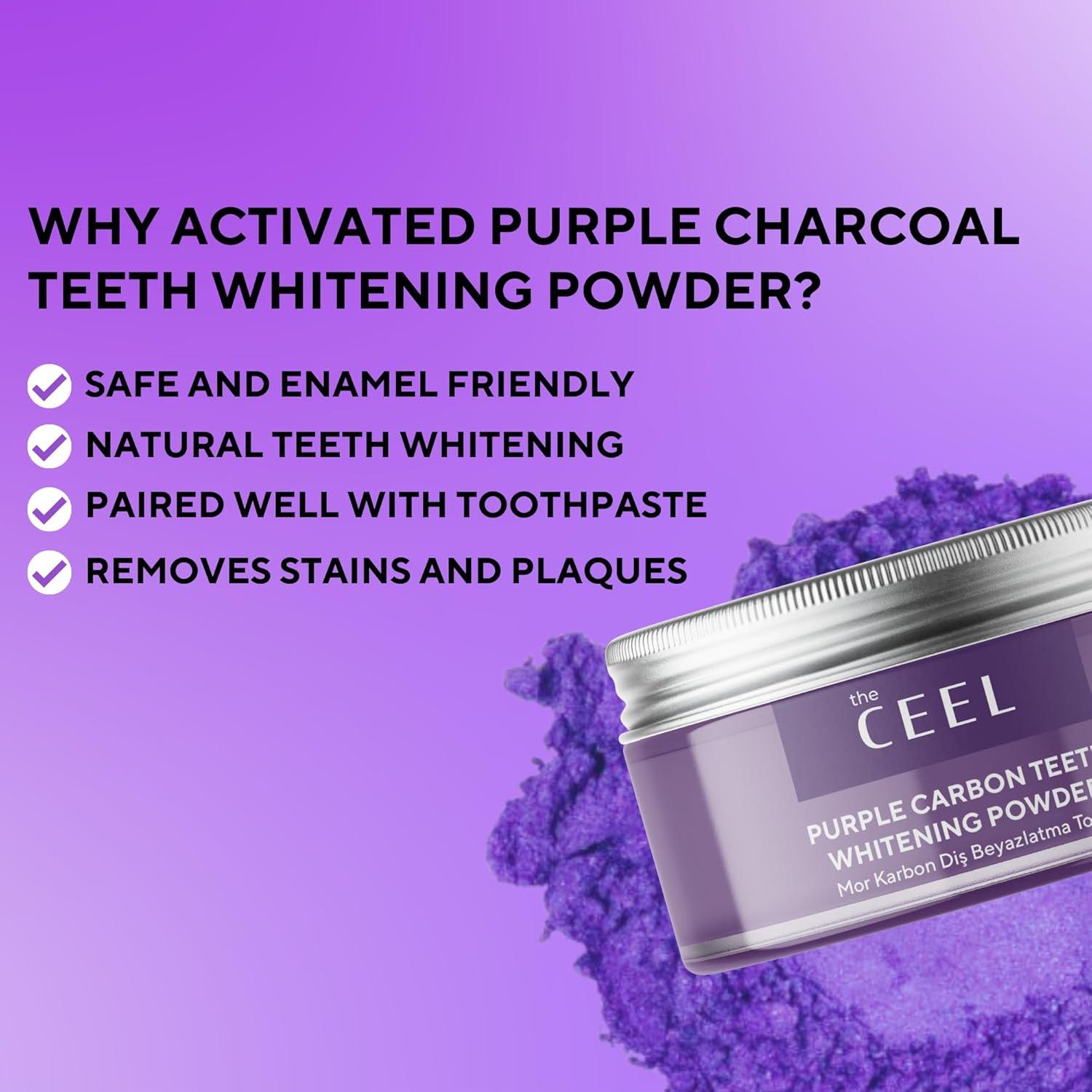 Ceel Tooth Powder for White Teeth - Purple Active Color Corrector with ...