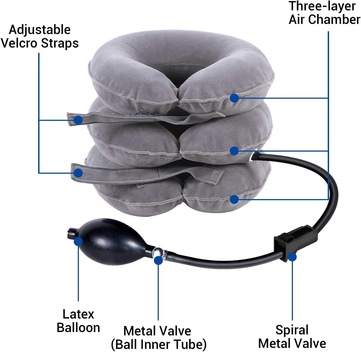 RAKZU Inflatable Cervical Neck Traction Device - Adjustable Collar for ...