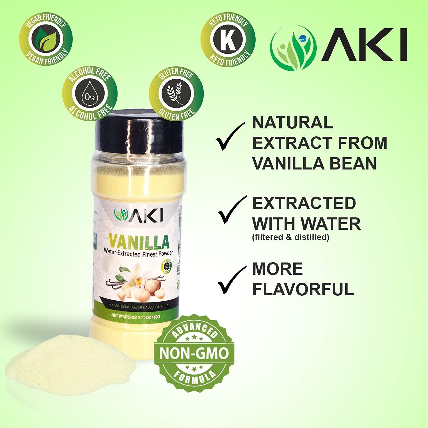 Premium Aki Natural Vanilla Powder - 2.11oz/60g | Water Extracted for ...