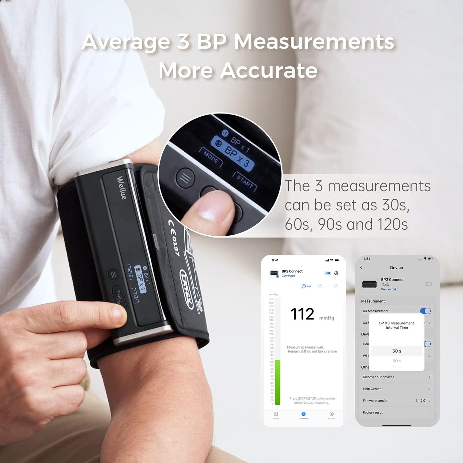 Buy Wellue BP2 Connect Blood Pressure Monitor with EKG Wi-Fi & Bluetooth Sync Intelligent Upper ...