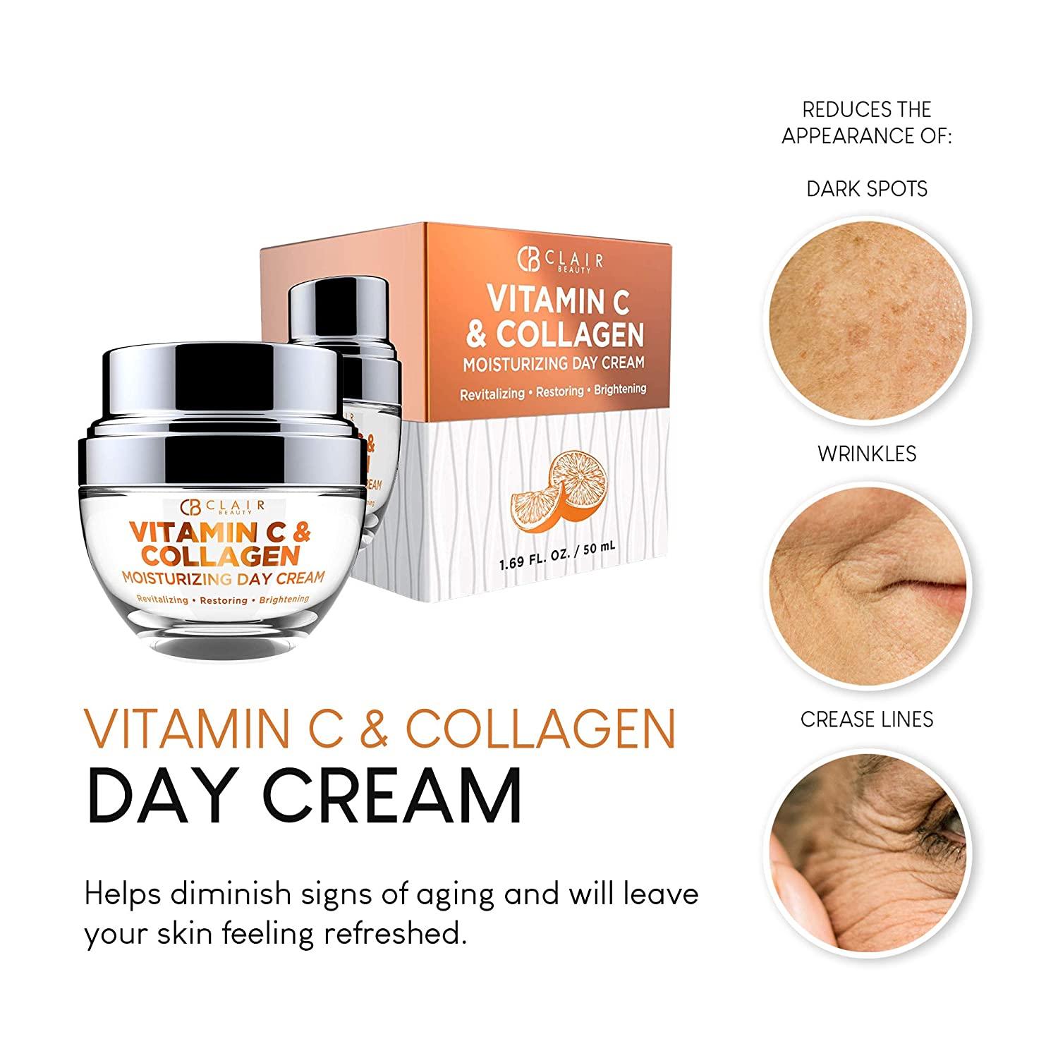 CLAIR BEAUTY Vitamin C & Collagen Day Cream - Revitalizing ...
