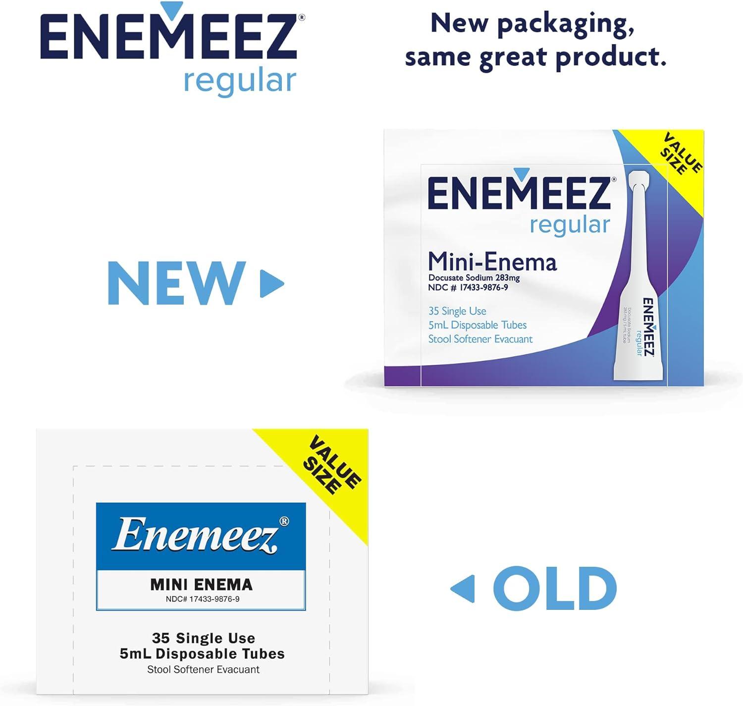 Enemeez Regular 283mg Docusate Sodium Mini Enema Constipation Relief 35 ...