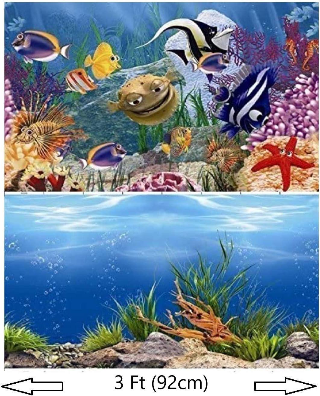 Hidom Aquarium Background Poster Double Sided - Height 19" / 50cm ...