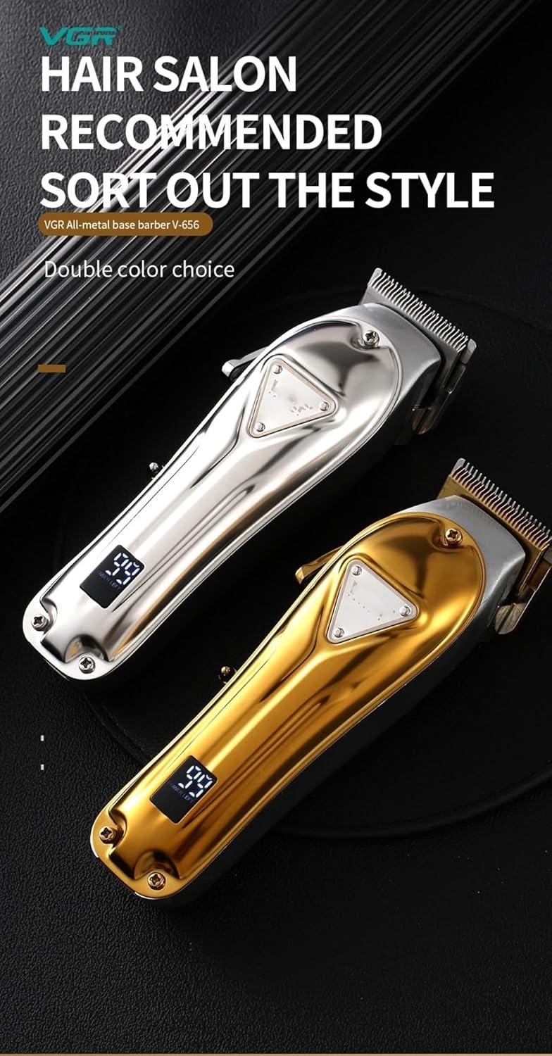High Power Gold Hair Clippers - Full Metal Body Digital Display & Base ...