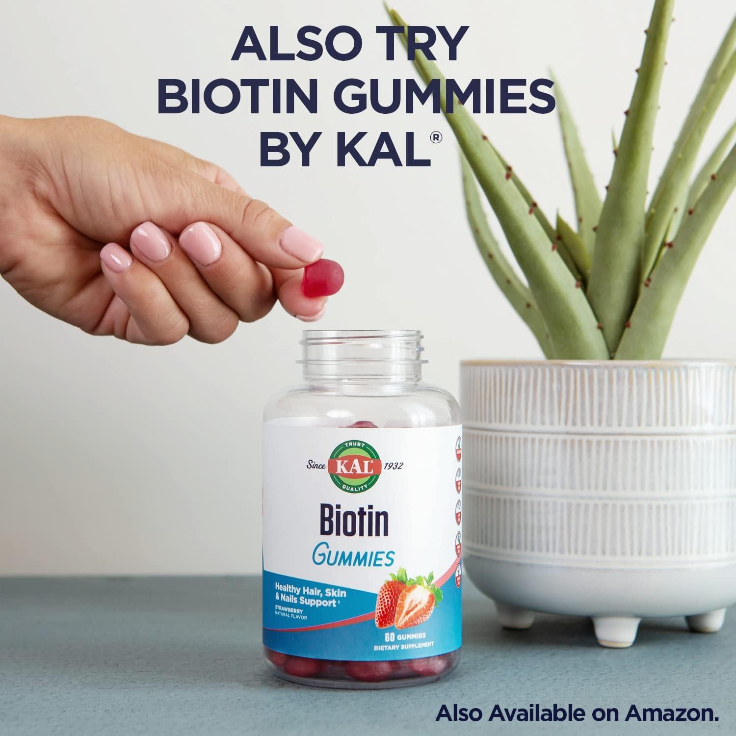 Kal 5000 Mcg Biotin Tablets Mixed Berry 100 ct - Hair, Skin & Nail ...